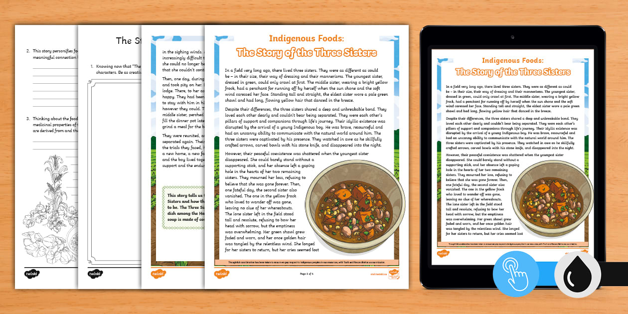 Indigenous Foods: The Story of the Three Sisters Reading Activity