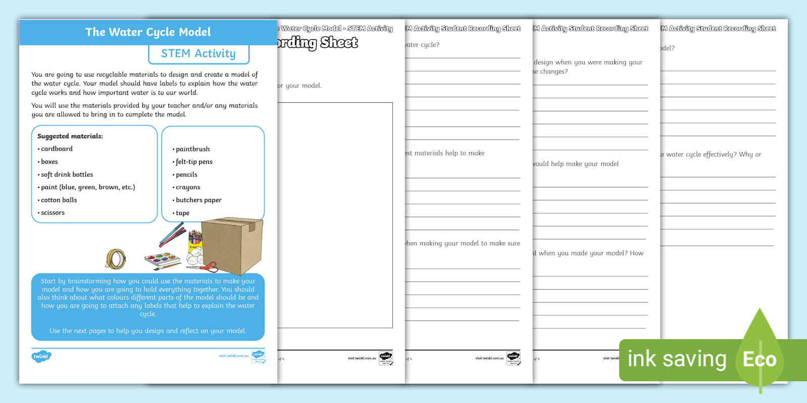 Model of The Water Cycle - STEM Activity 3-6