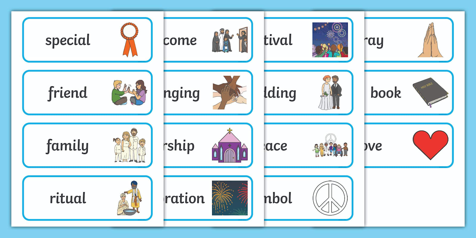 EYFS RE Vocabulary List