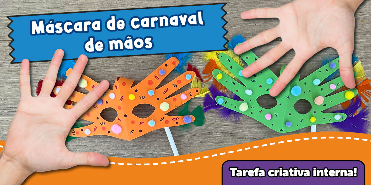 Máscara de carnaval de mãos