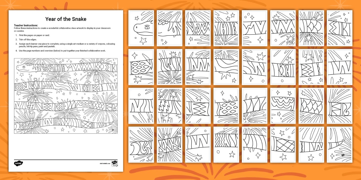 Year of the Snake Mindfulness Collaborative Colouring Activity Pack