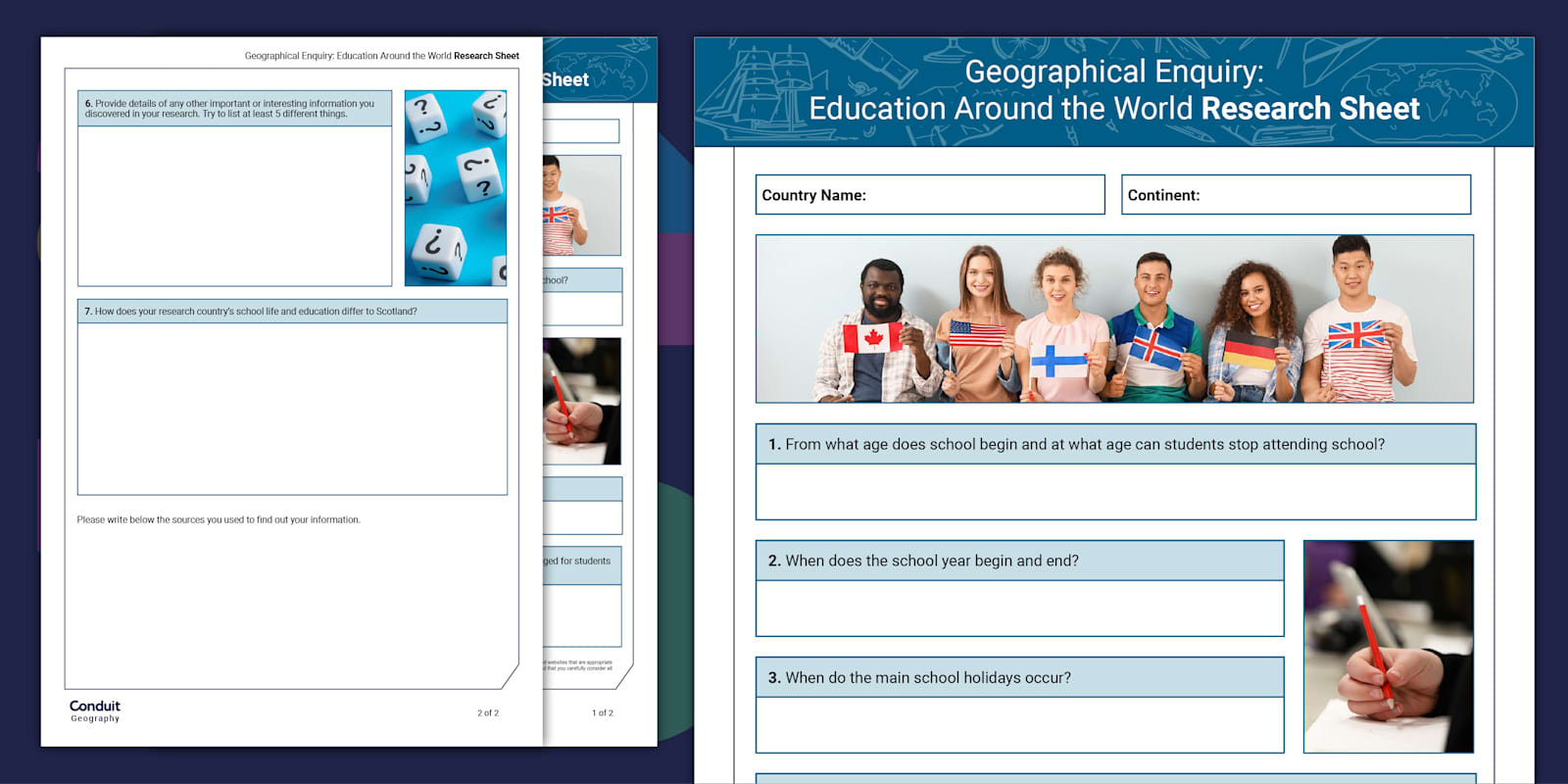 Education Around the World Research Sheet