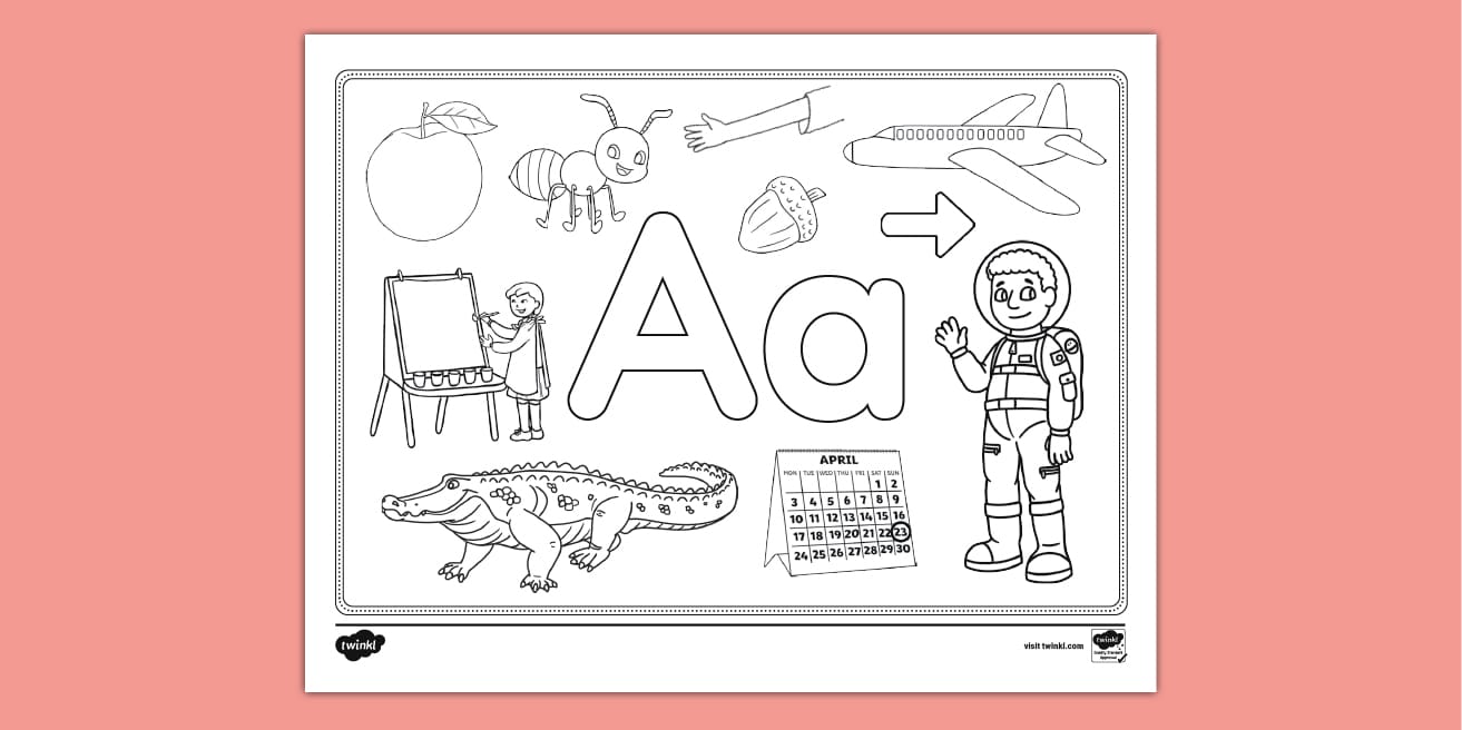 coloring book letter a