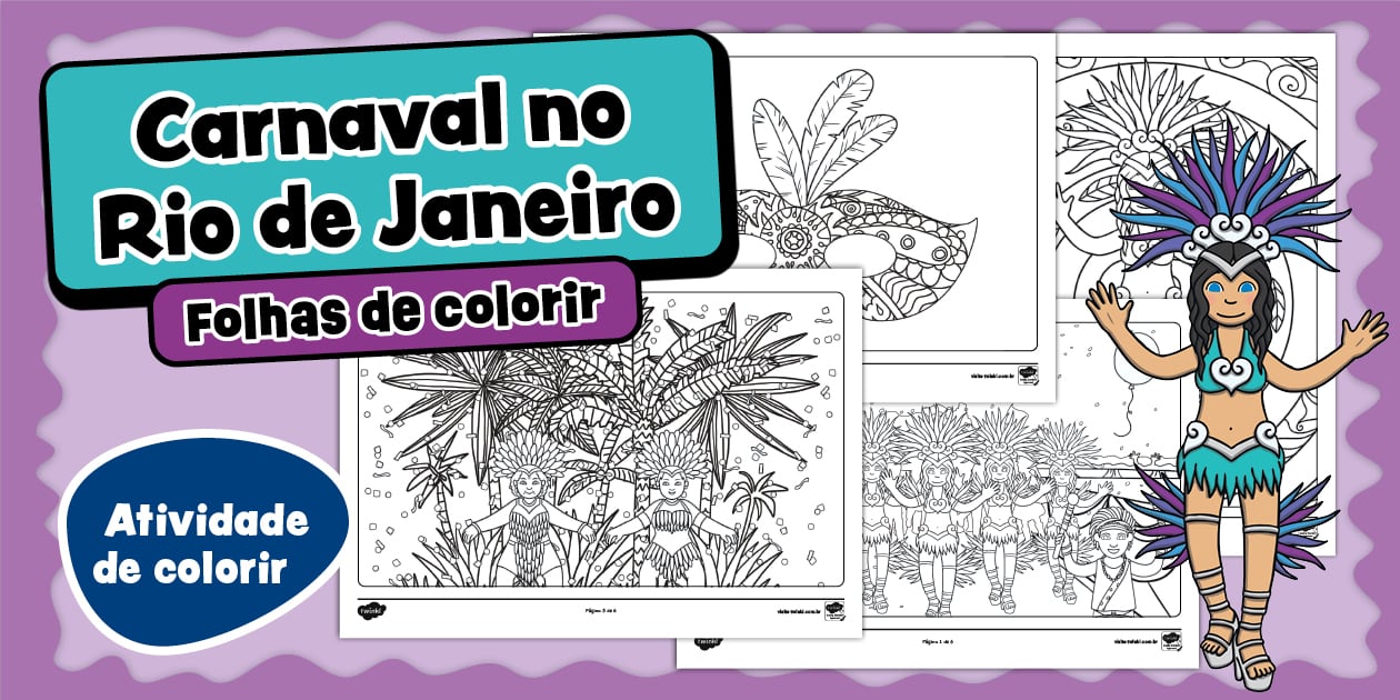 Carnaval no Rio de Janeiro - Folhas de colorir