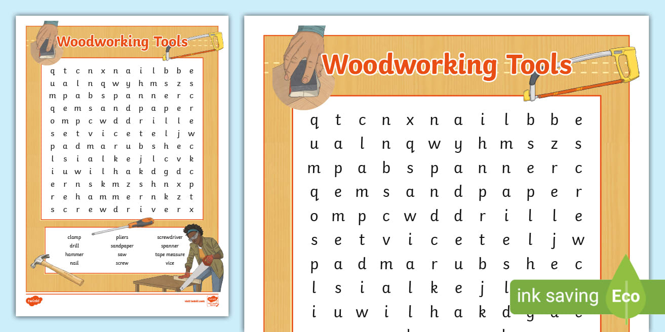 Woodworking Tools Word Search