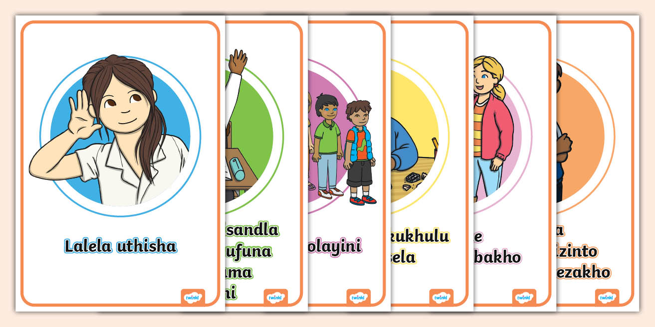 Classroom Rules and Behaviour Display Posters _ IsiZulu