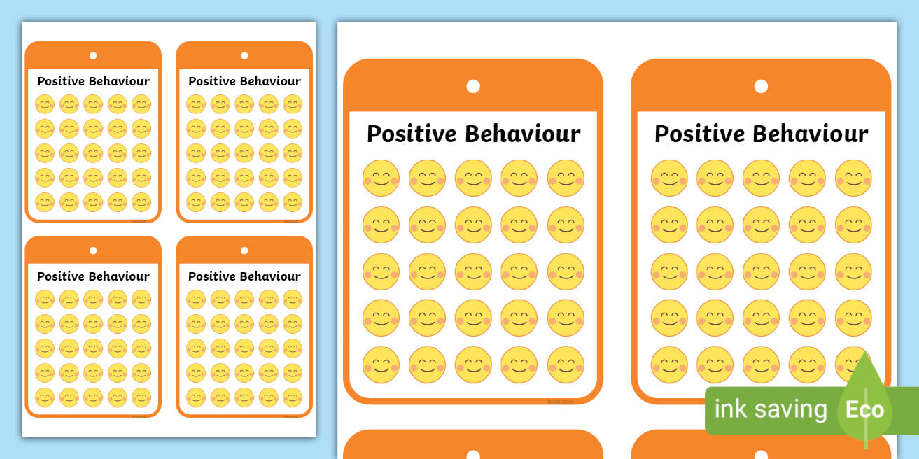 Positive Behaviour Punch Cards