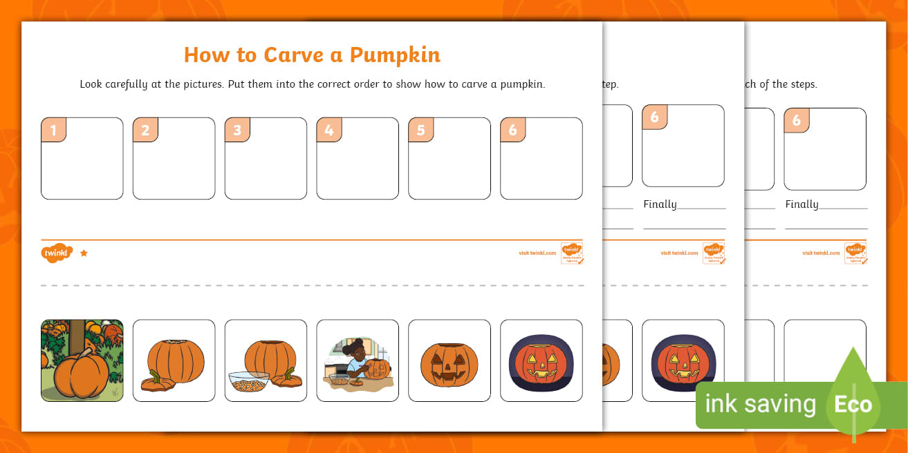 How to Carve a Pumpkin Sequencing Activity