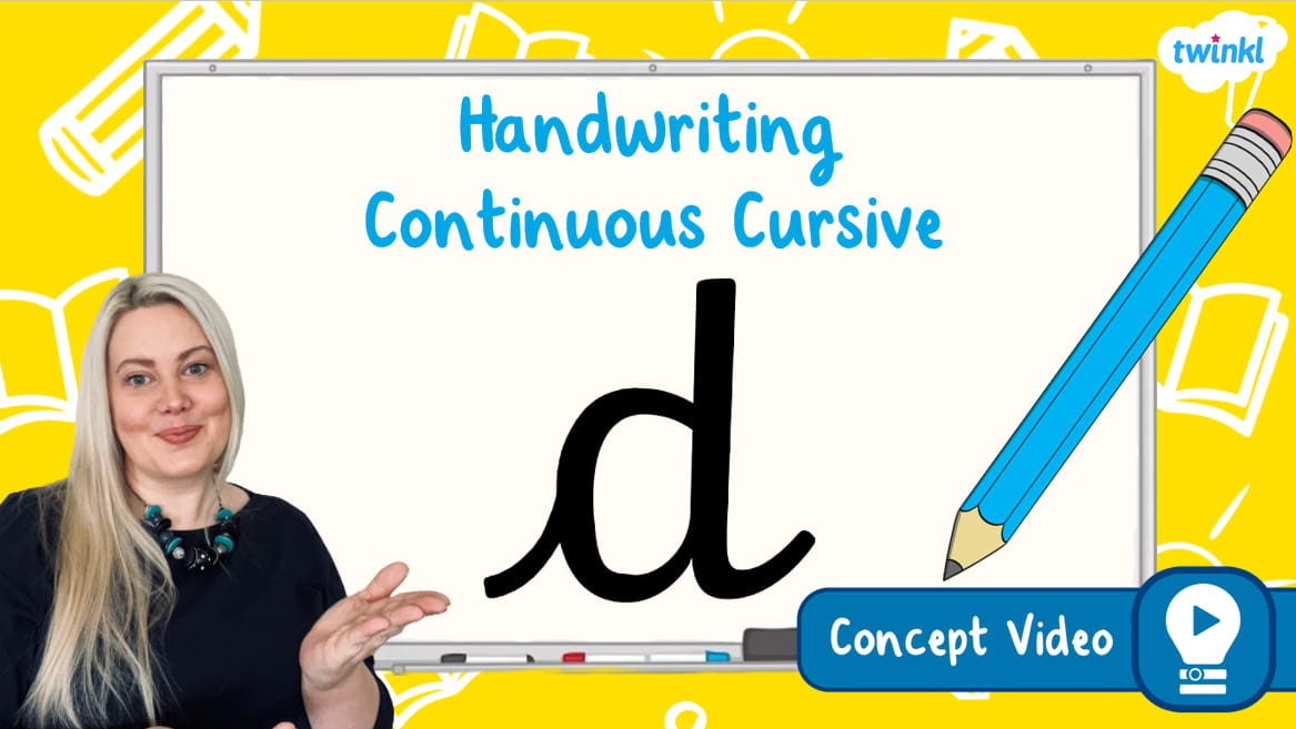 The Letter 'd' | Continuous Cursive Handwriting Concept Video
