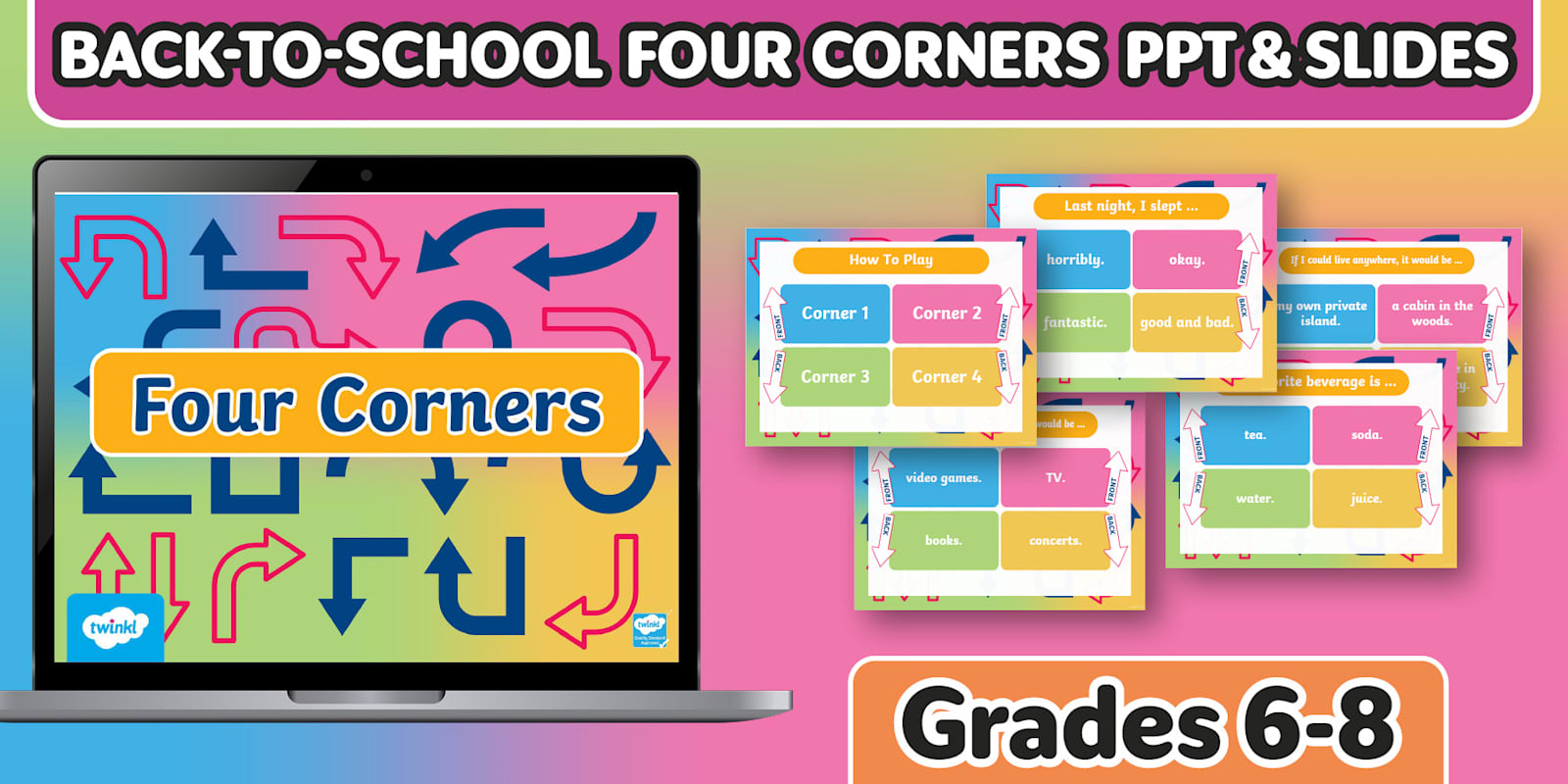 Back-to-School Four Corners PowerPoint & Google Slides