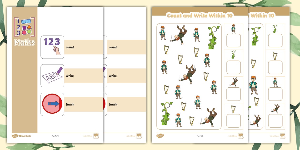 SEND Structured Steps Jack and the Beanstalk Count and Write Within 10