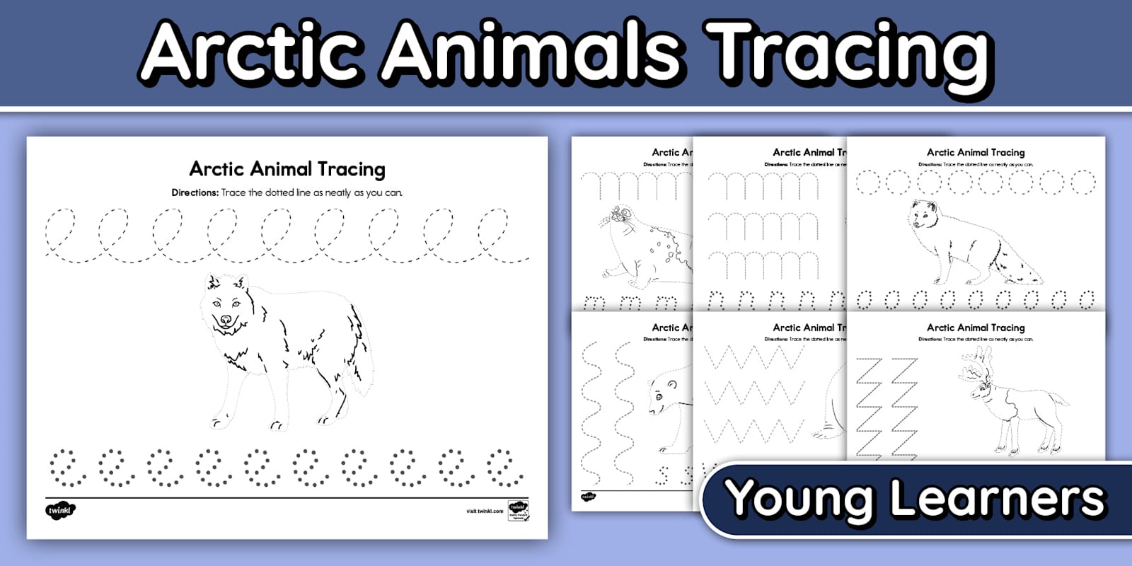 Arctic Animals Tracing Worksheets