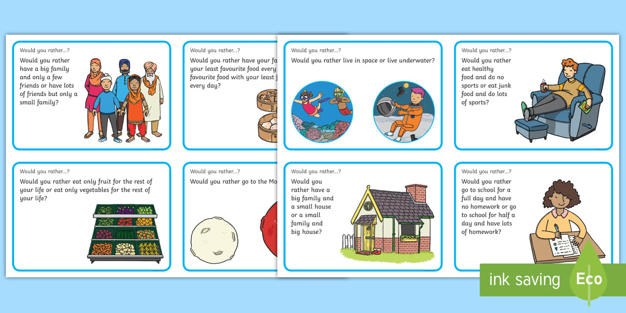 Would You Rather...? Oral Language Question Cards