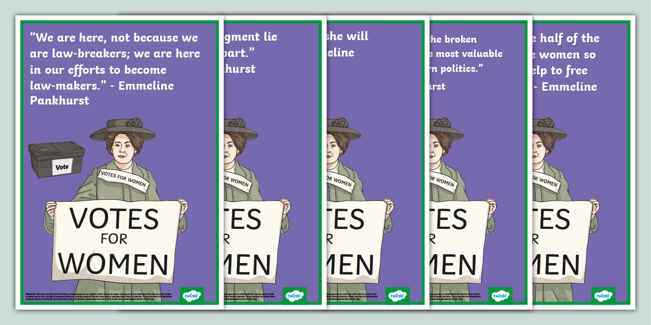 Emmeline Pankhurst Quotes Display Poster