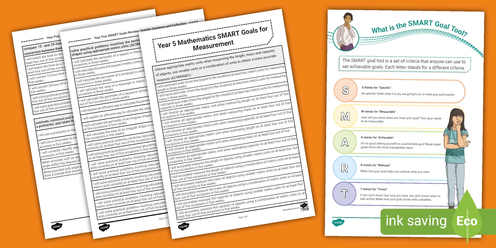 Year 5 Mathematics SMART Goals for Space