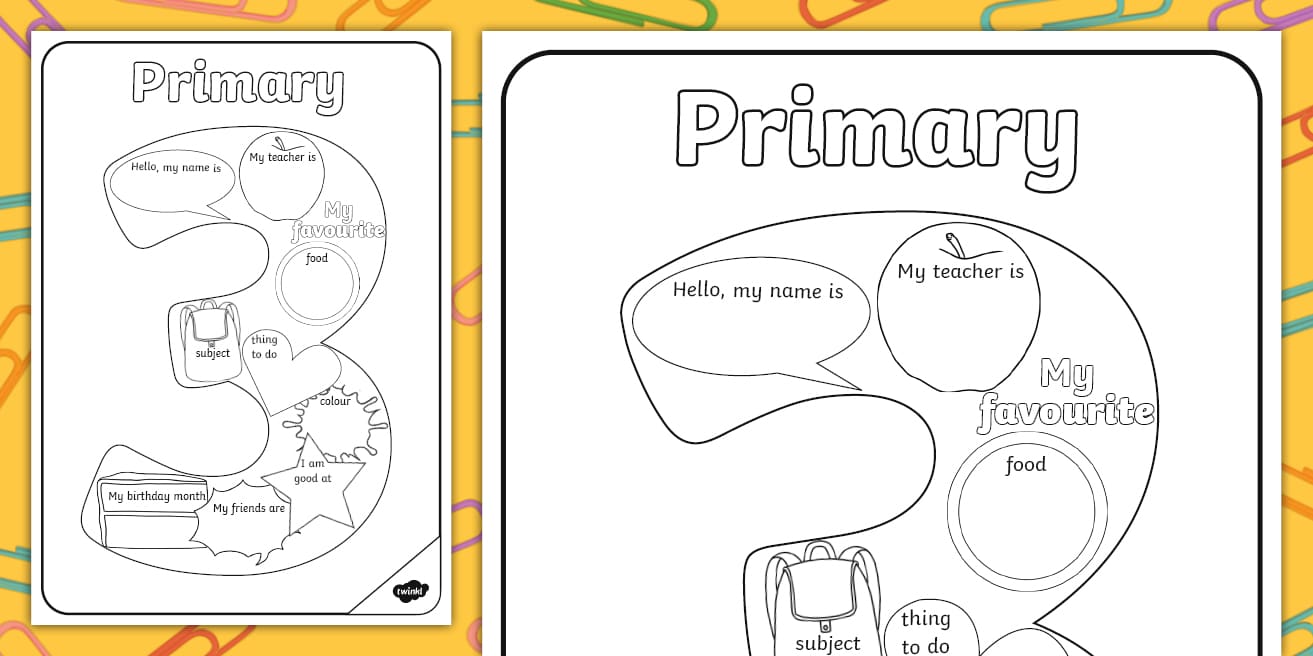 Back-to-School Primary 3 Doodle Activity Sheet