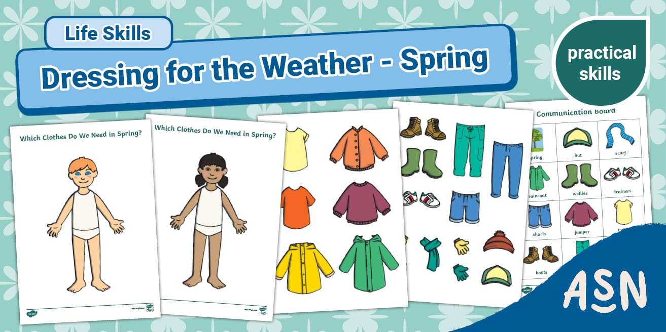 Life Skills: Dressing for the Weather - Spring Activity Sheet