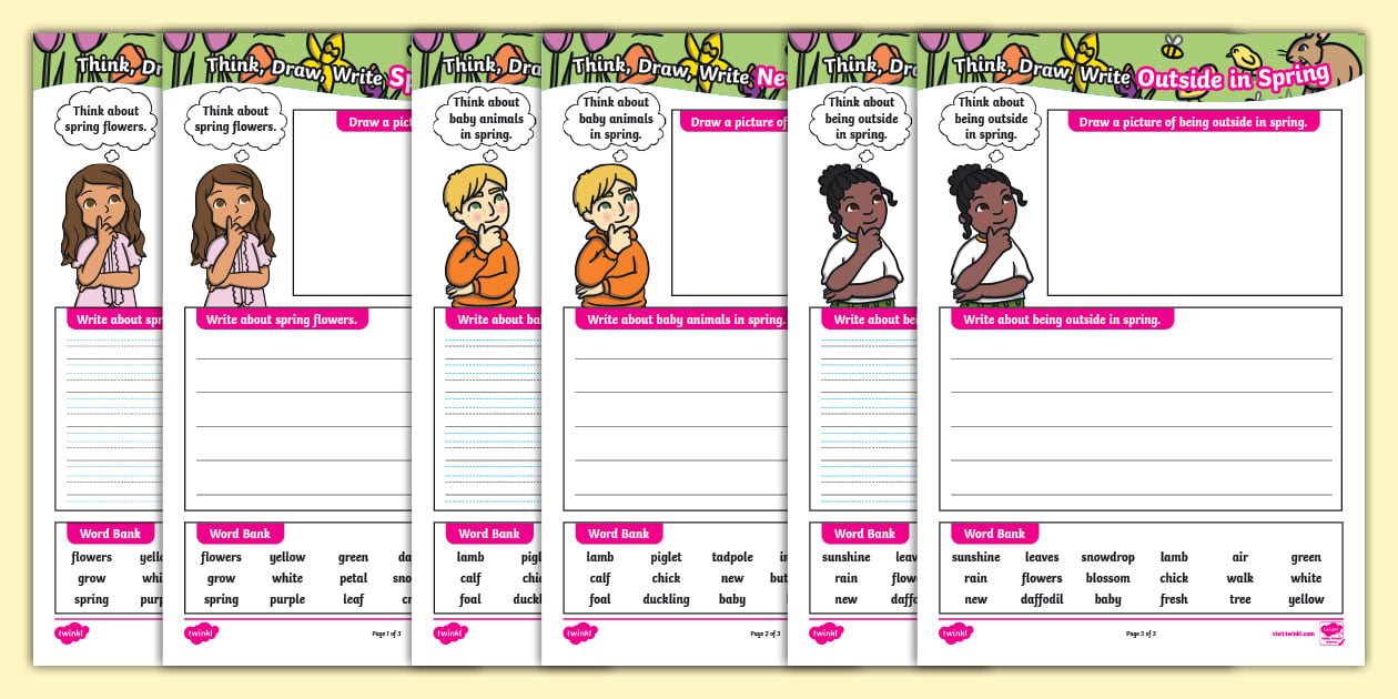 Think, Draw, Write Spring Activity Sheets