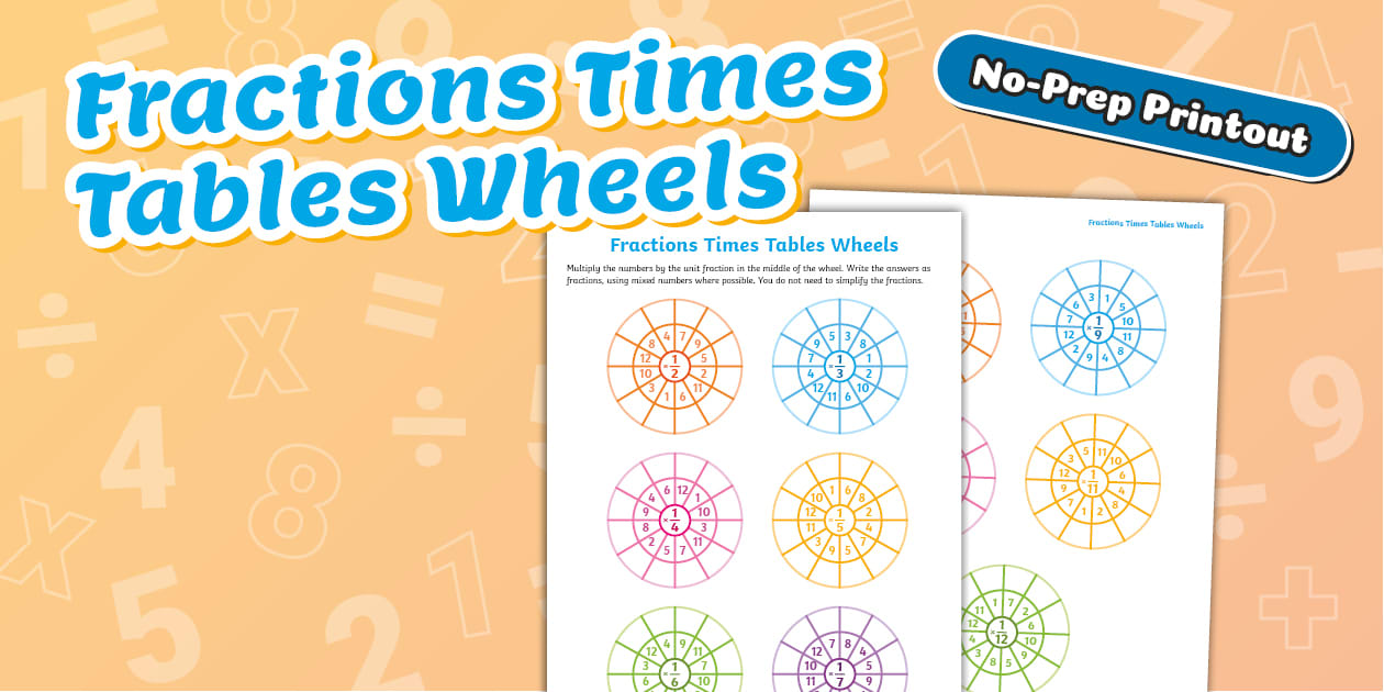 Fractions Times Tables Wheels
