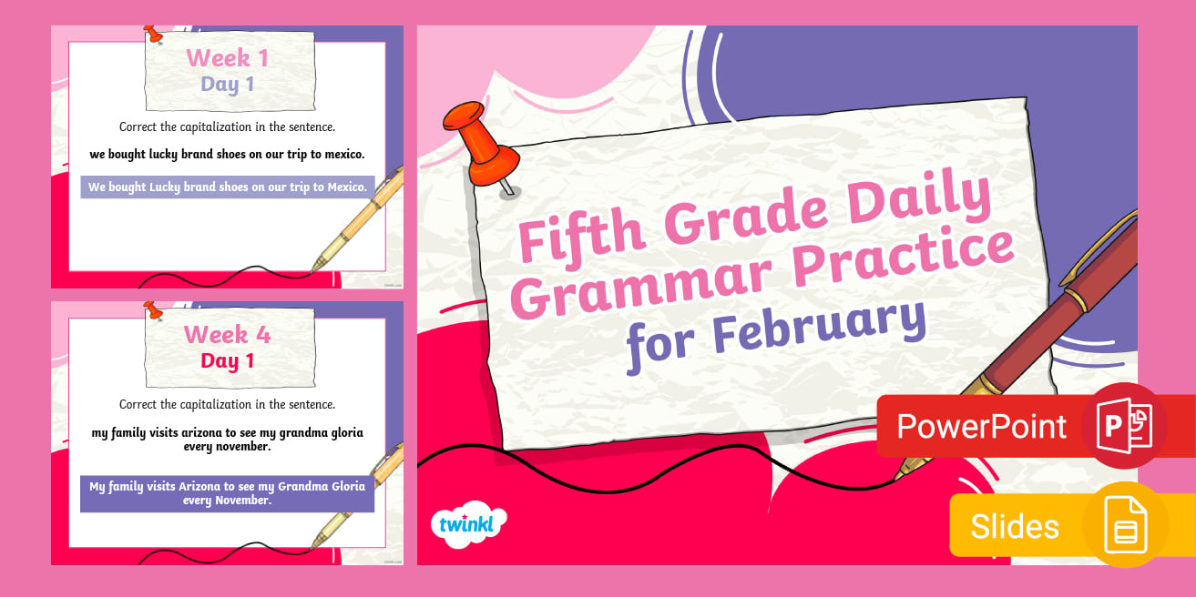 Fifth Grade Daily Grammar Practice for February