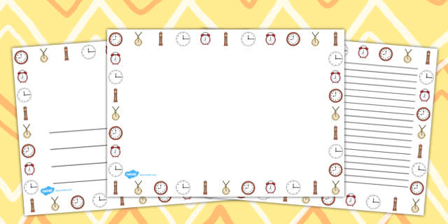Clock Page Borders Landscape