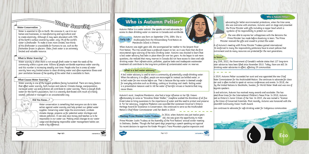 Water Conservation Reading Comprehension