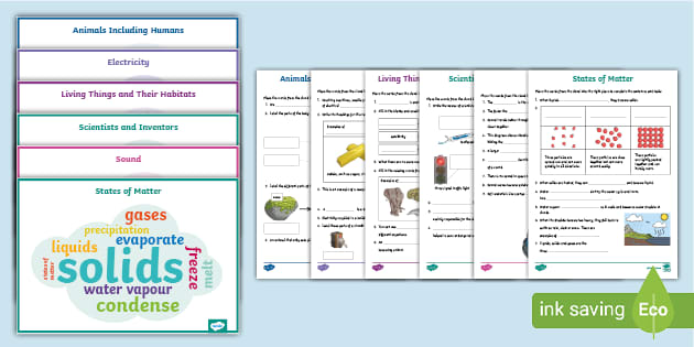 Year 5 Science Key Vocabulary Clouds and Retrieval Questions Pack
