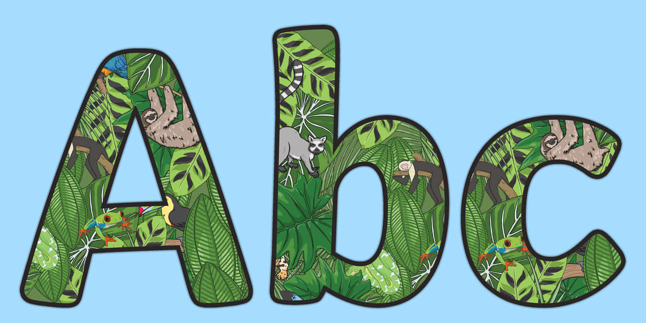 Rainforest-Themed Display Lettering Pack