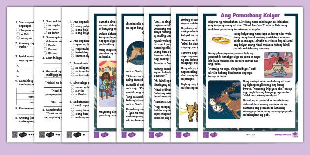 Ang Pamaskong Kolyar: Mga Pagsasanay Sa Pagbasa | Grade 1 | Twinkl