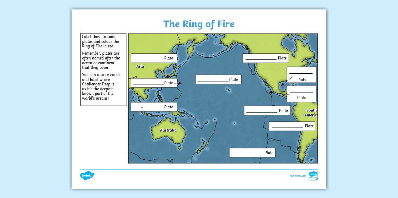 Years 3-6 The Ring of Fire Worksheet
