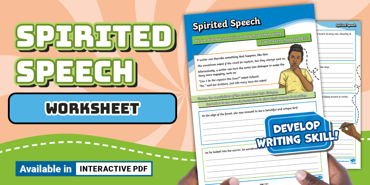 Spirited Speech Worksheet