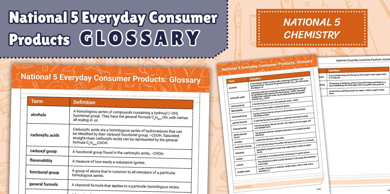 National 5 Everyday Consumer Products: Glossary