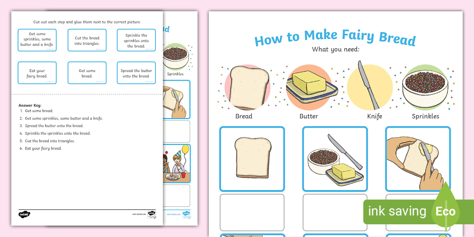 How to Make Fairy Bread Worksheet丨November Events丨Australia