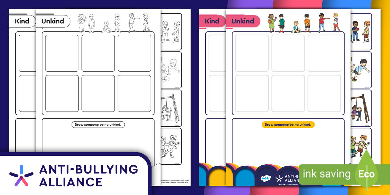 Anti-Bullying Week: Kind and Unkind Sorting Activity [Ages 3-5]