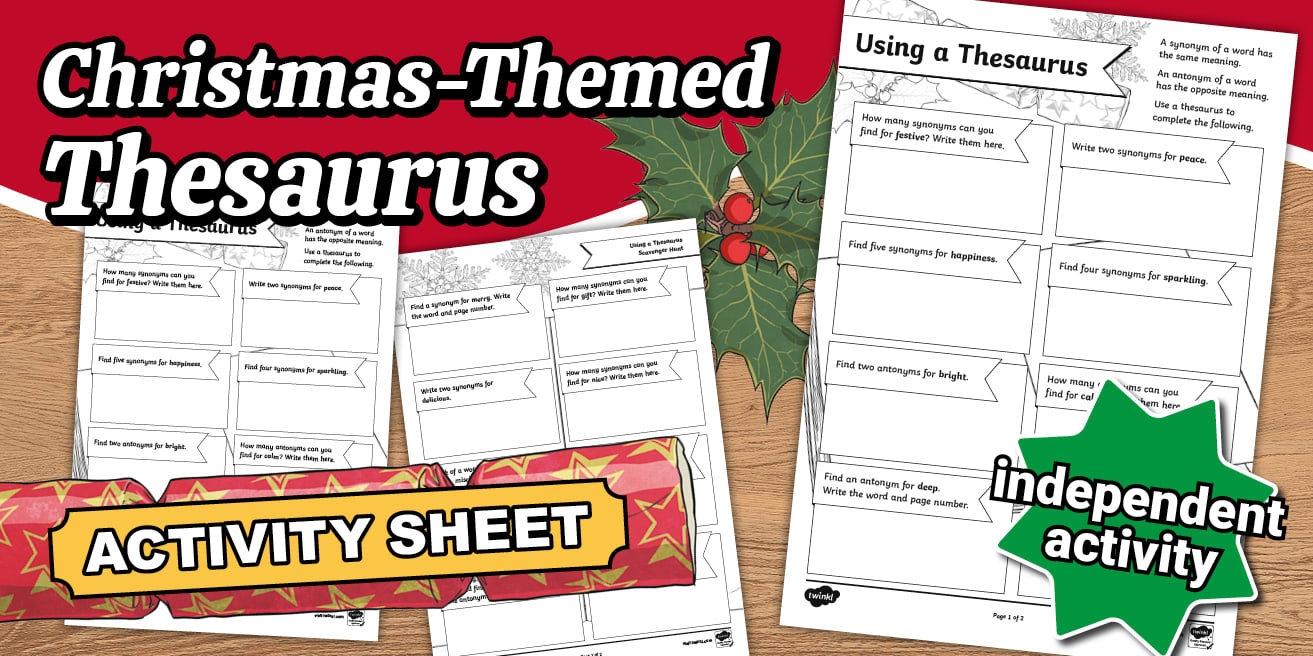 Christmas-Themed Thesaurus Activity Sheet
