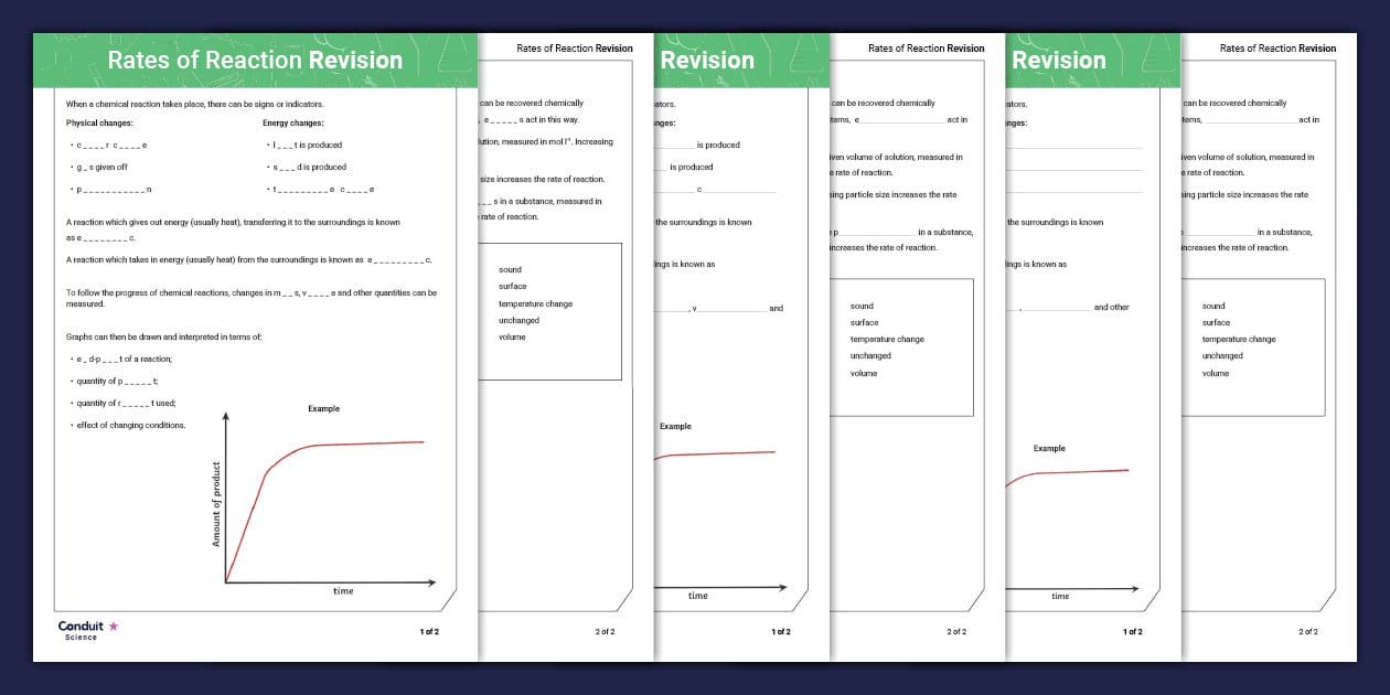 National 4 Rates of Reaction: Revision Worksheet