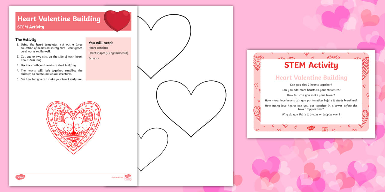 Heart Valentine Building STEM Activity - CfE, STEM, Science, design ...