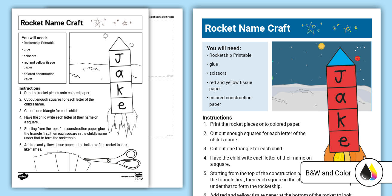 Rocket Name Writing Craft