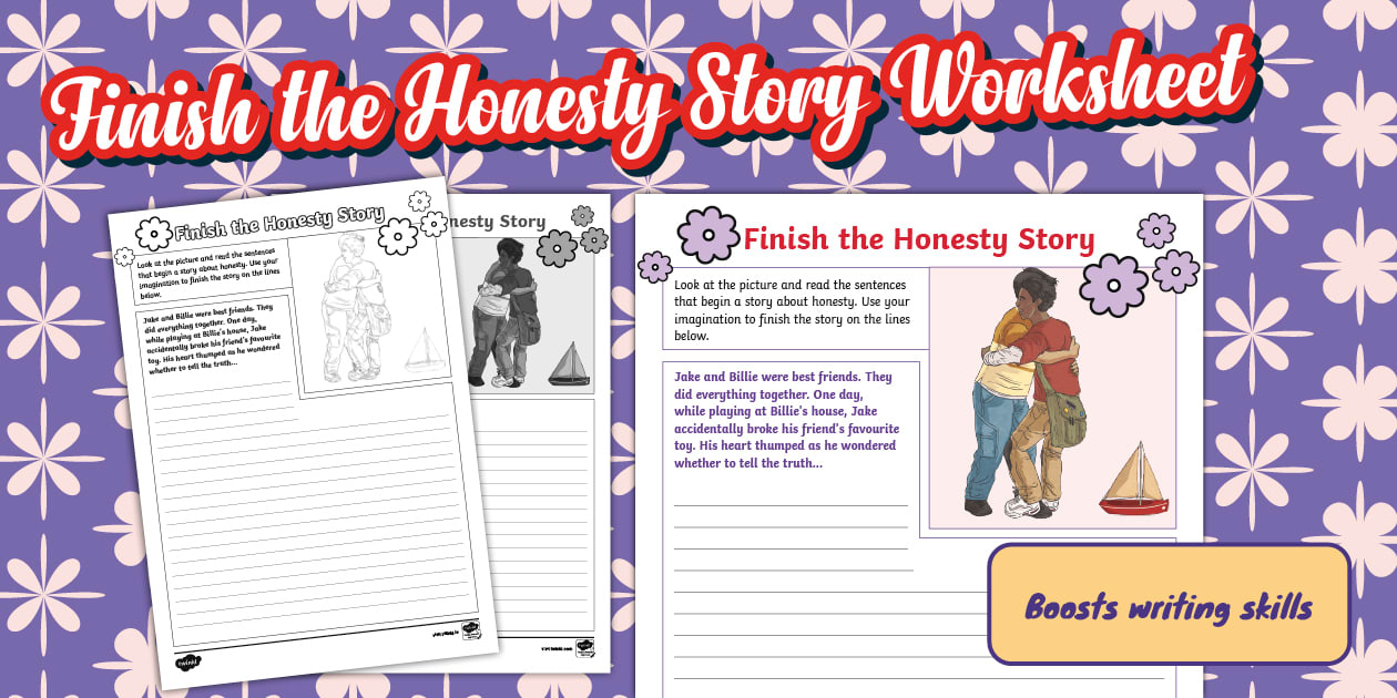 Finish the Honesty Story Worksheet