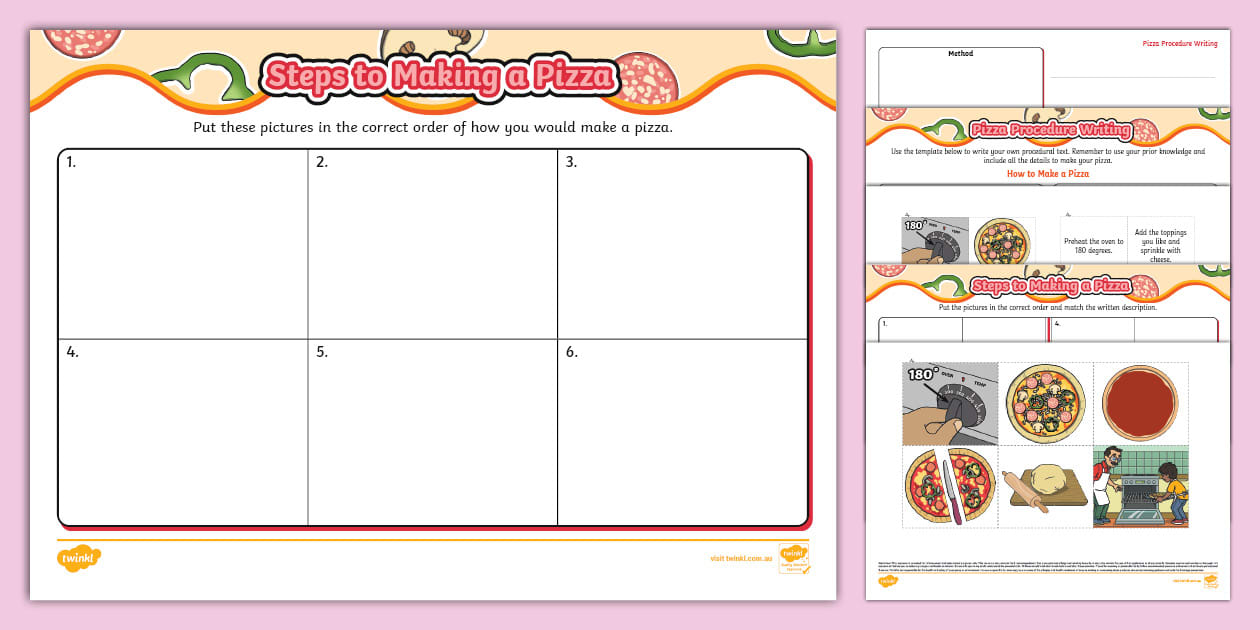 Pizza Procedure Writing Activities