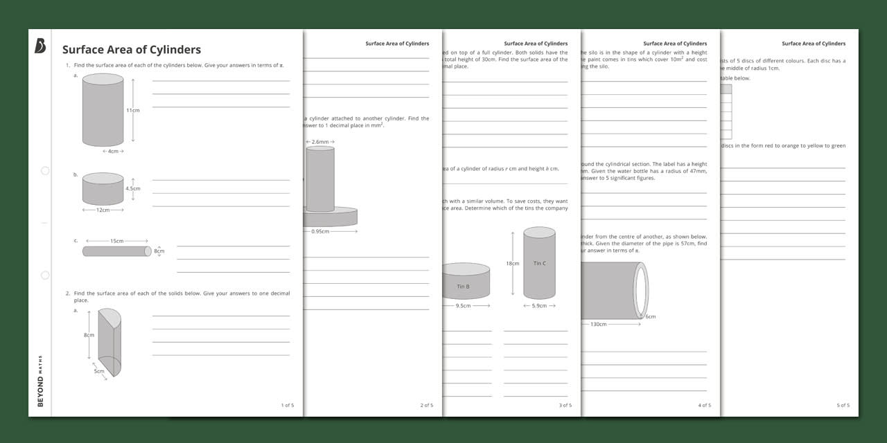 Surface Area of Cylinders