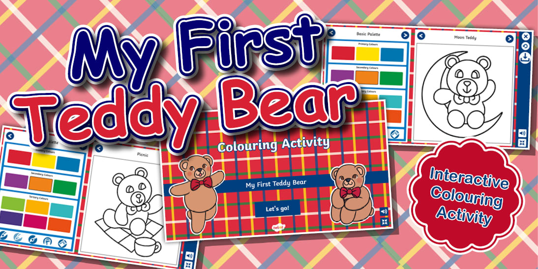 My First Teddy Bear Interactive Colouring