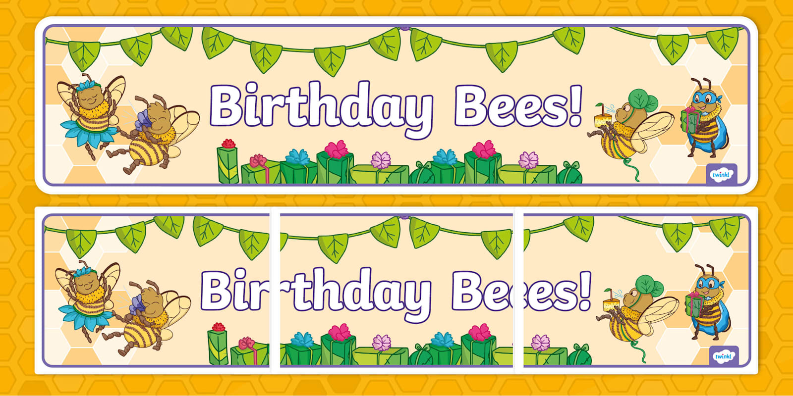 Birthday Bees Banner