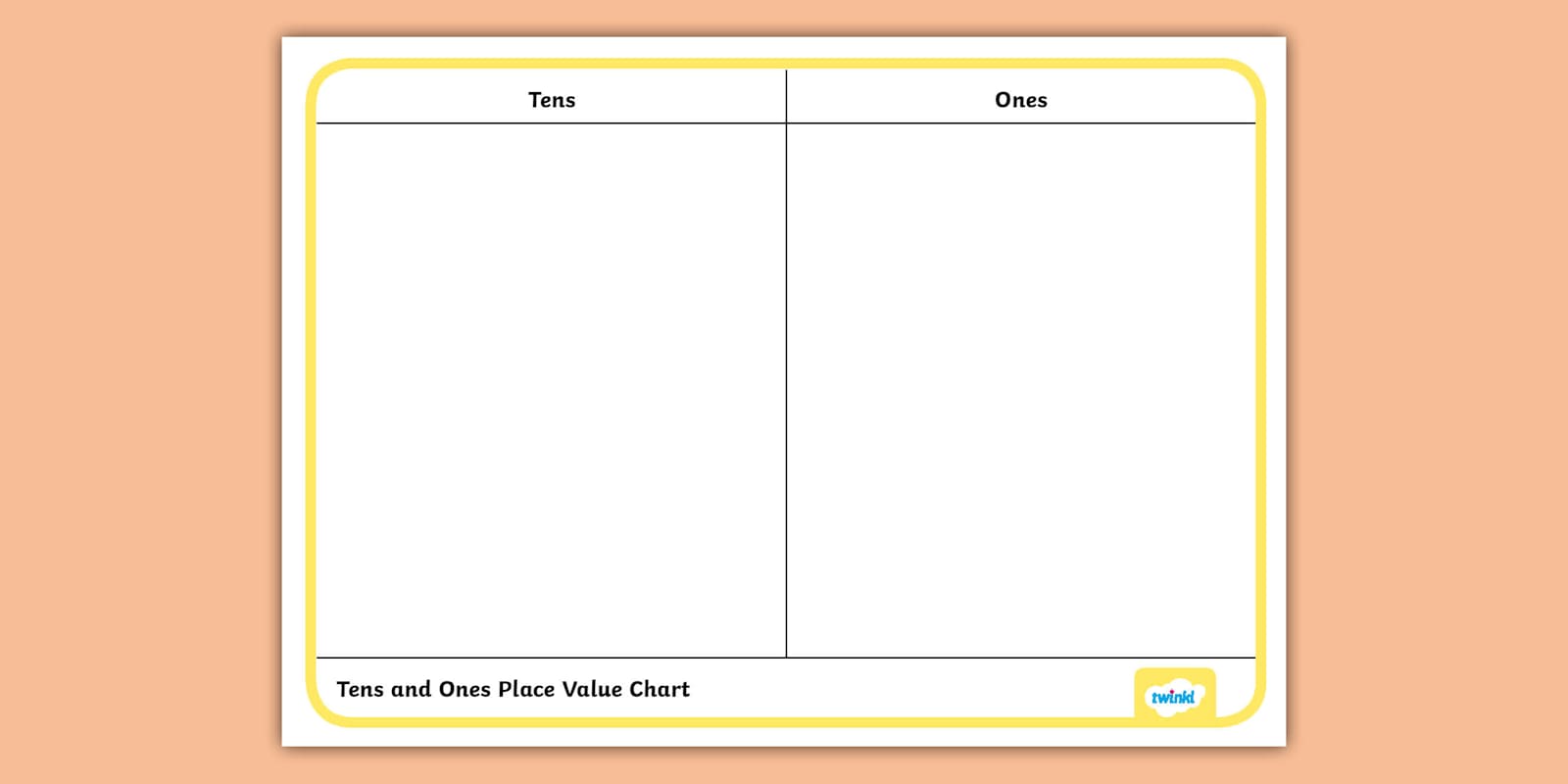 Tens and Ones Place Value Chart