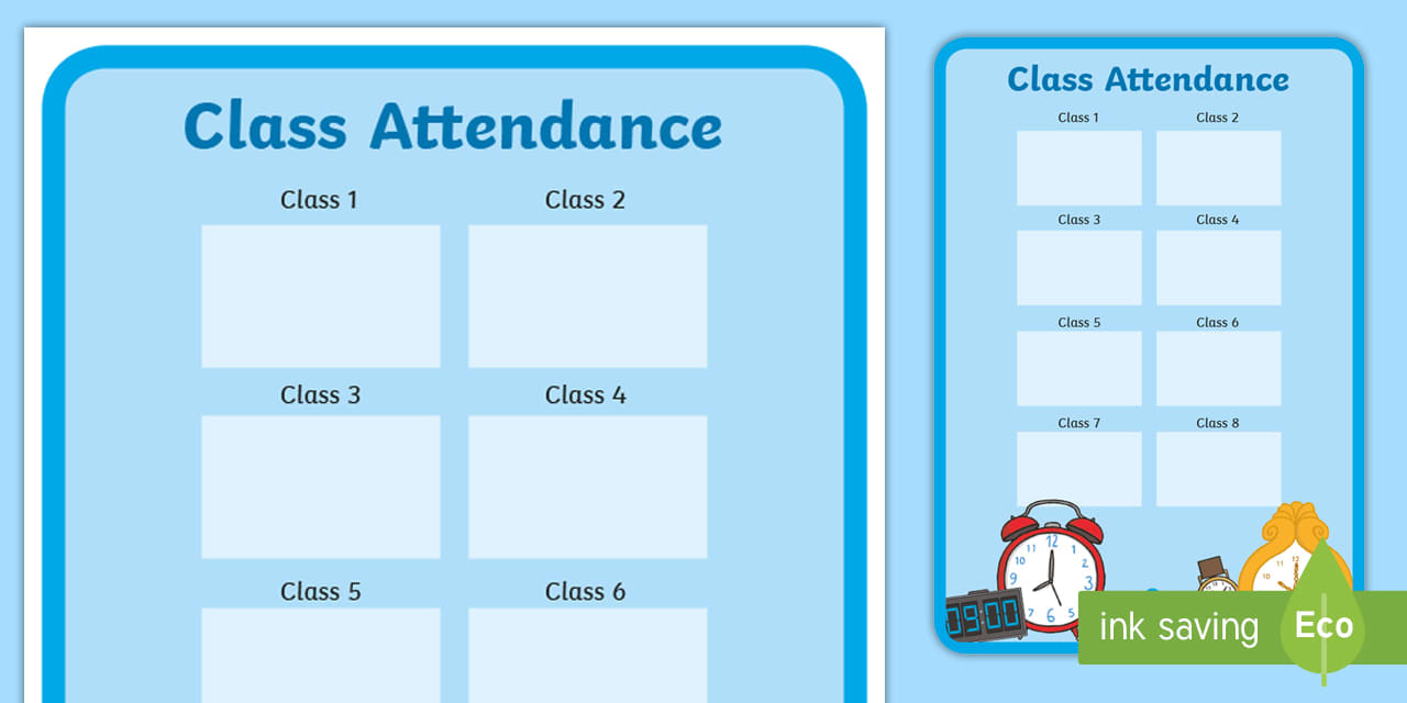 Editable Class Attendance Display Poster - Twinkl