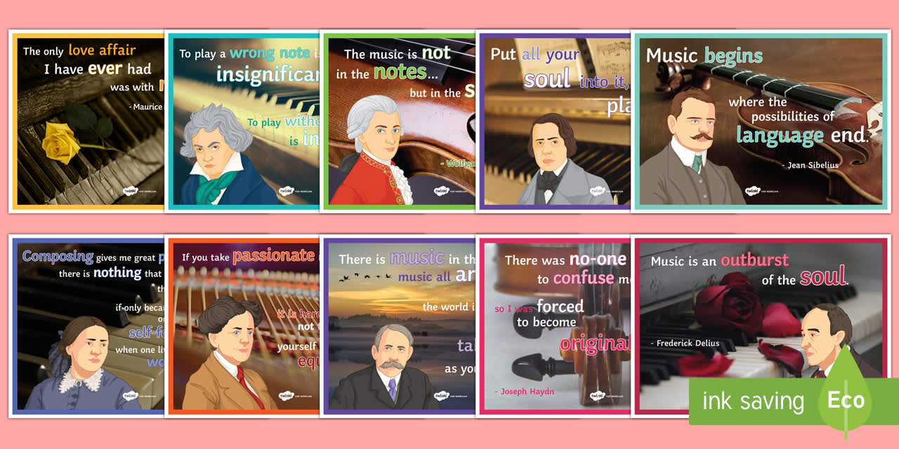 Inspirational Music Quotes Display Posters