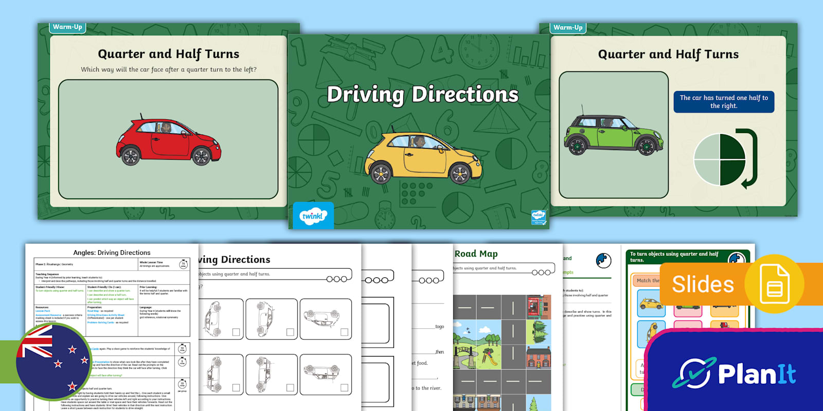 Show a Quarter Turn and a Half Turn in a Number of Situations (Driving ...