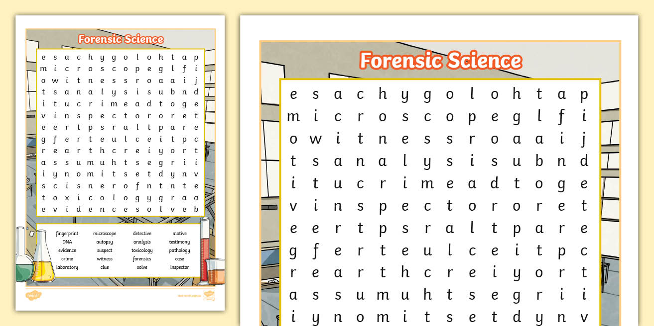 Forensic Science Word Search