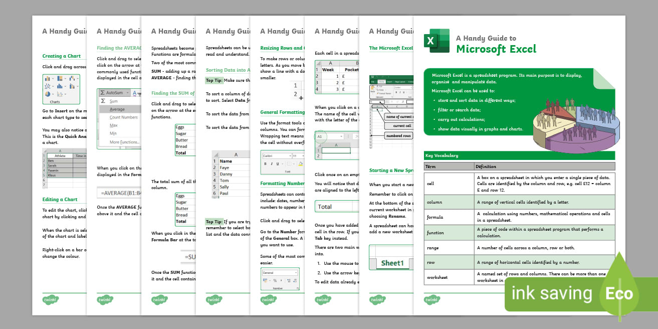 A Handy Guide to Microsoft Excel - Computing, Spreadsheets