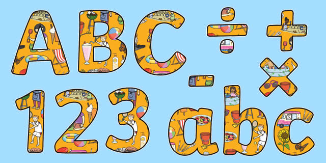 Summer Themed Display Letters and Numbers Pack - summer, display ...